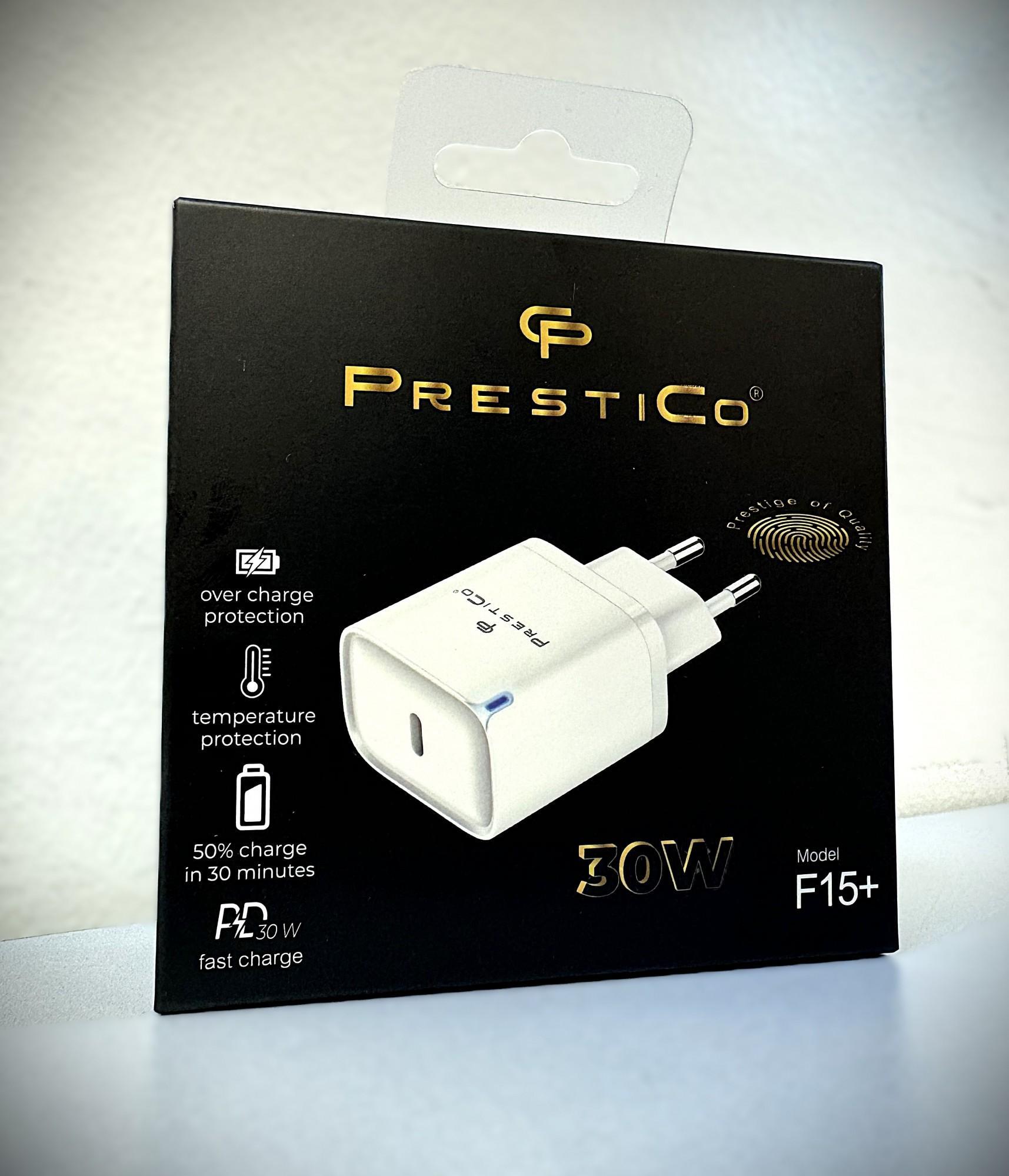Laadija PRESTICO F15+ 1xUSB - C 30W PD white - Luutar